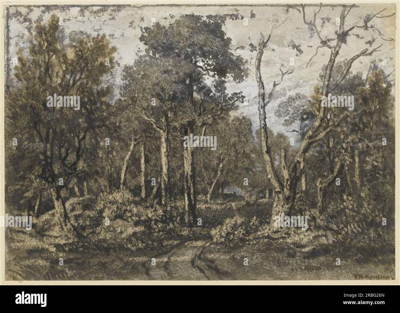 The oak tree crashed into the forest of Fontainebleau by Theodore ...