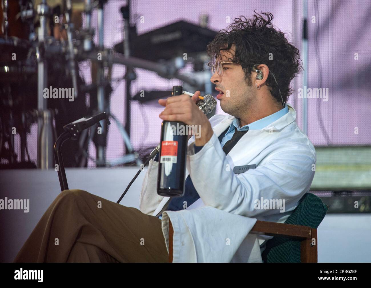 The 1975 performing on the main stage at the Trnsmt Festival at Glasgow ...