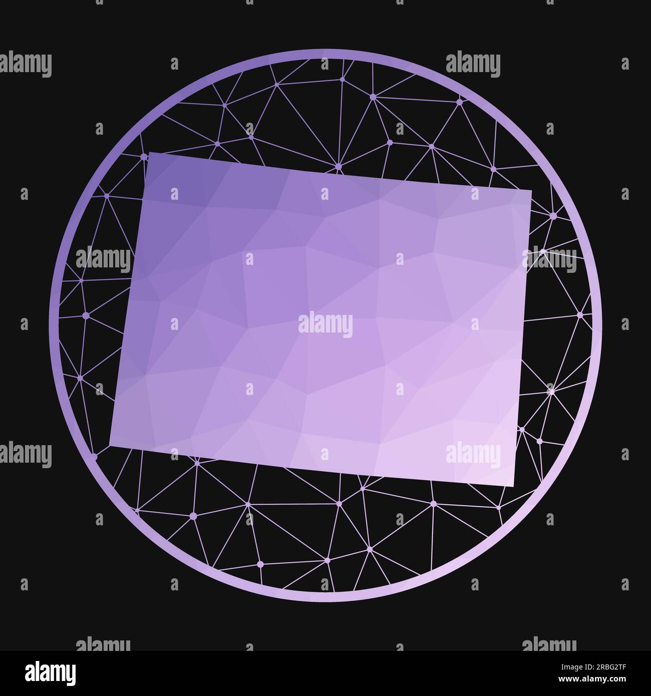 Colorado icon. Vector polygonal map of the US state. Colorado icon in ...