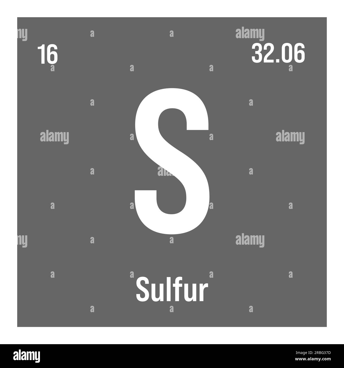 Sulfur S Periodic Table Element With Name Symbol Atomic Number And