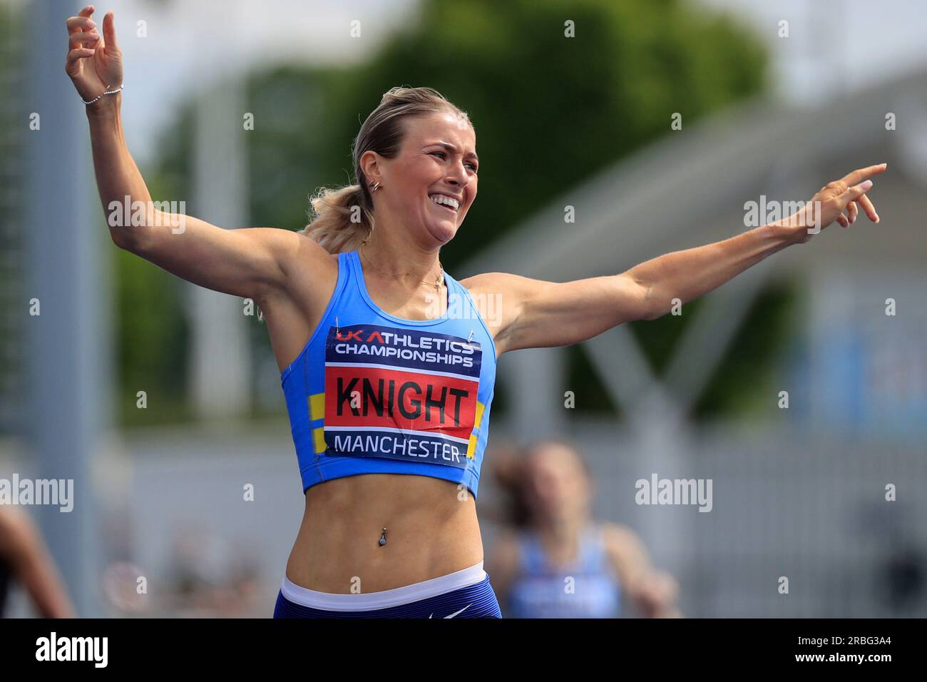 Jessie Knight wins the Women’s 400m hurdles during the UK Athletics ...