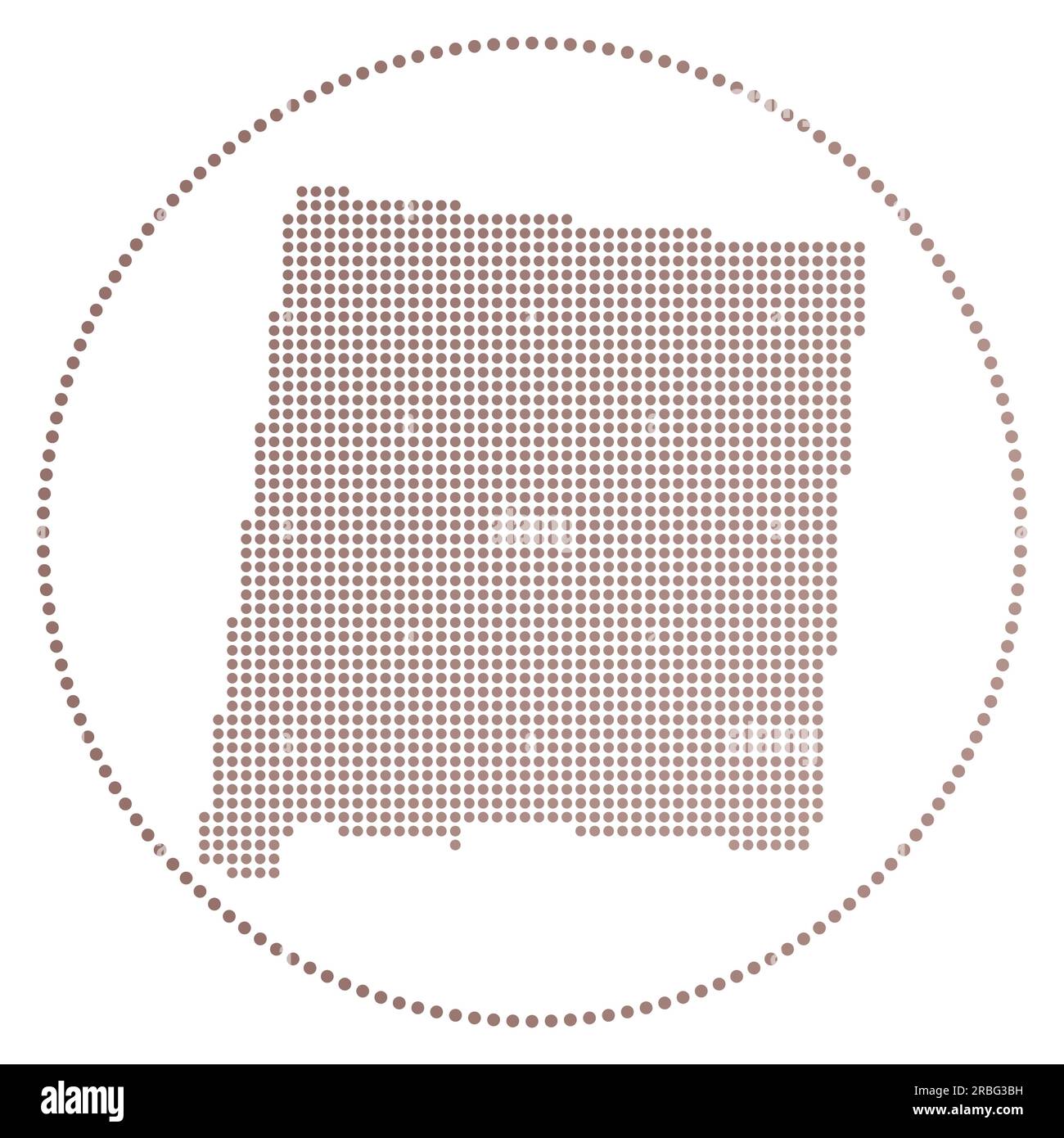 New Mexico digital badge. Dotted style map of New Mexico in circle ... New Mexico digital badge. Dotted style map of New Mexico in circle ...