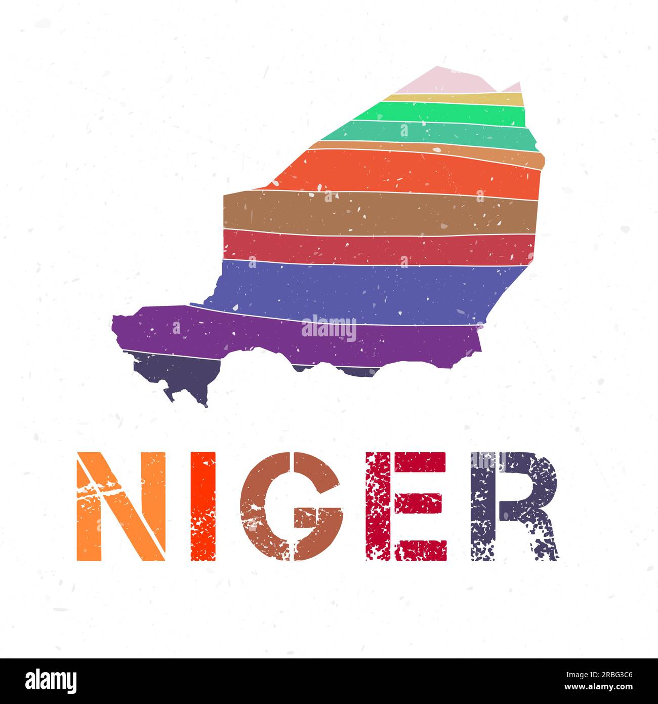 Niger map design. Shape of the country with beautiful geometric waves ...