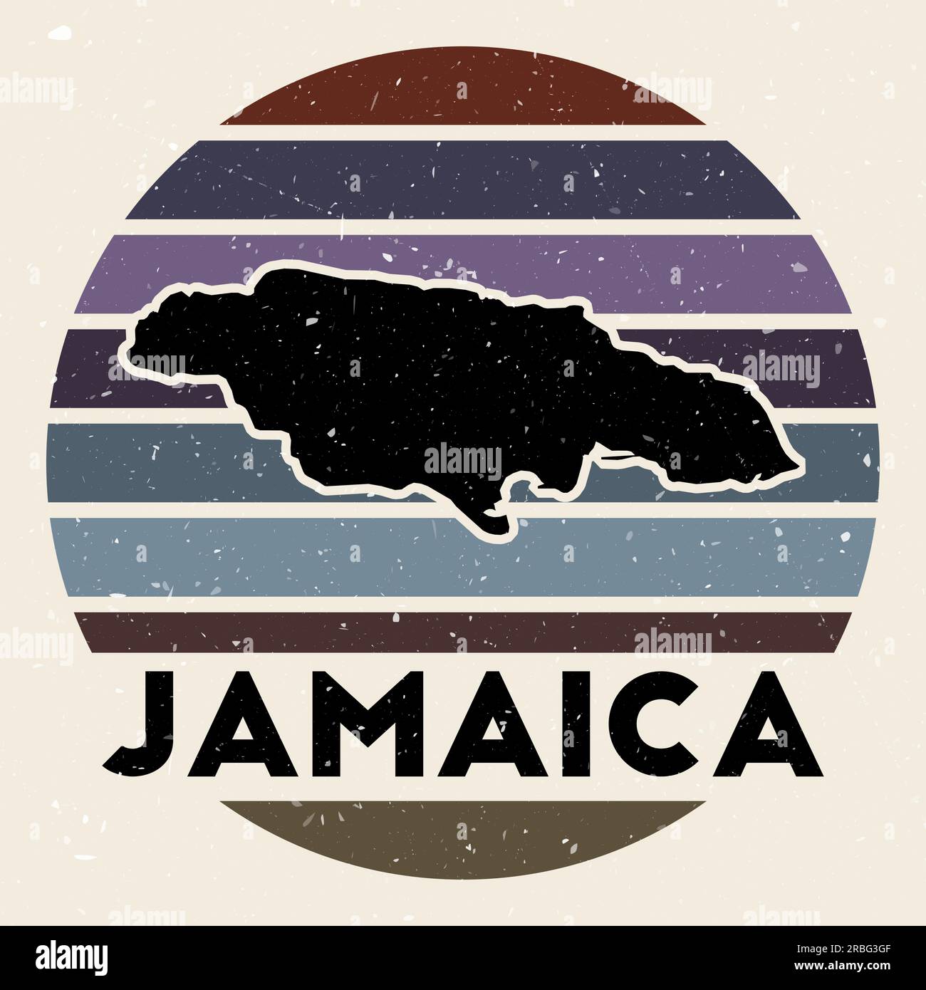 Jamaica logo. Sign with the map of the country and colored stripes ...