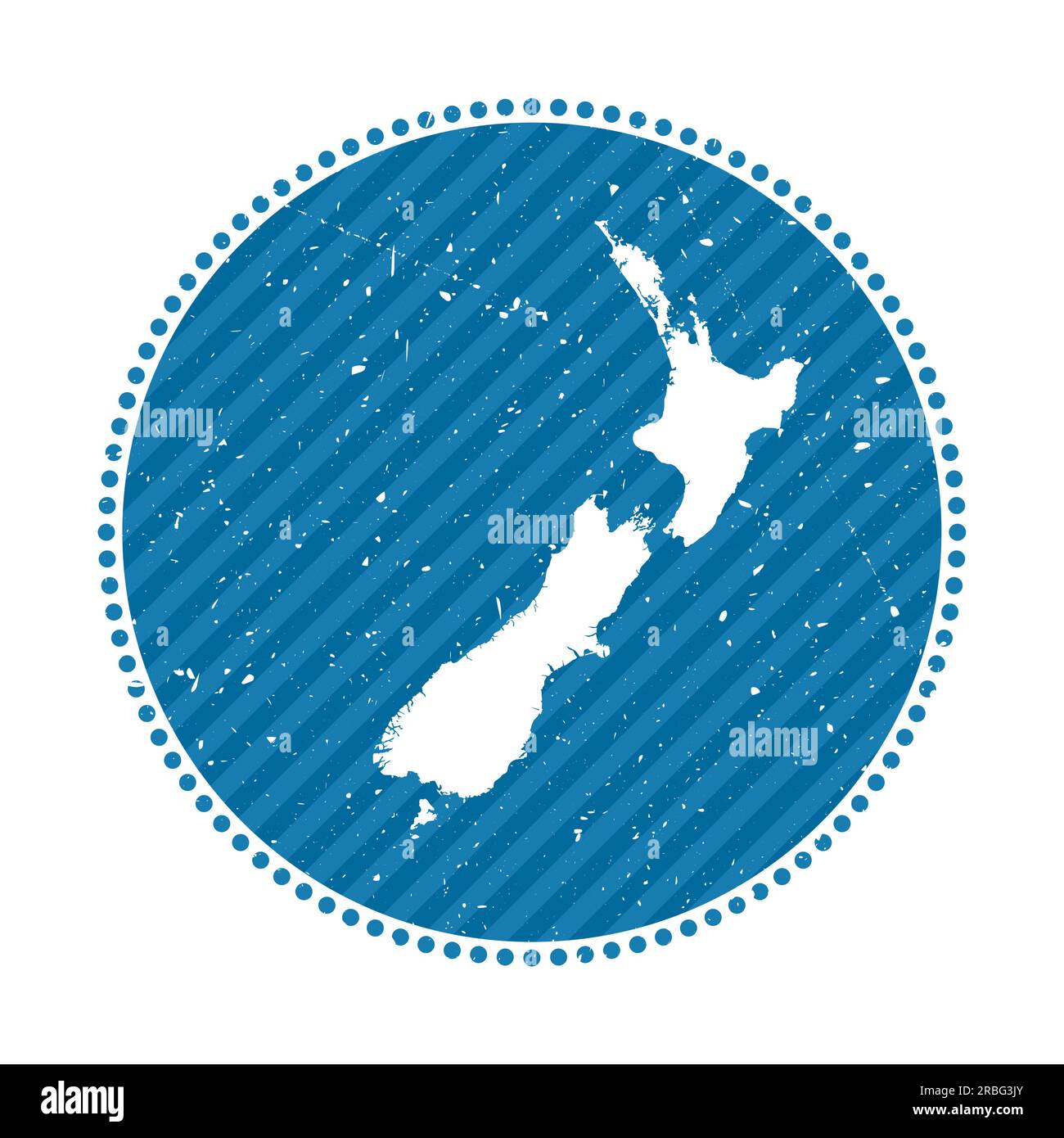New Zealand striped retro travel sticker. Badge with map of country ...