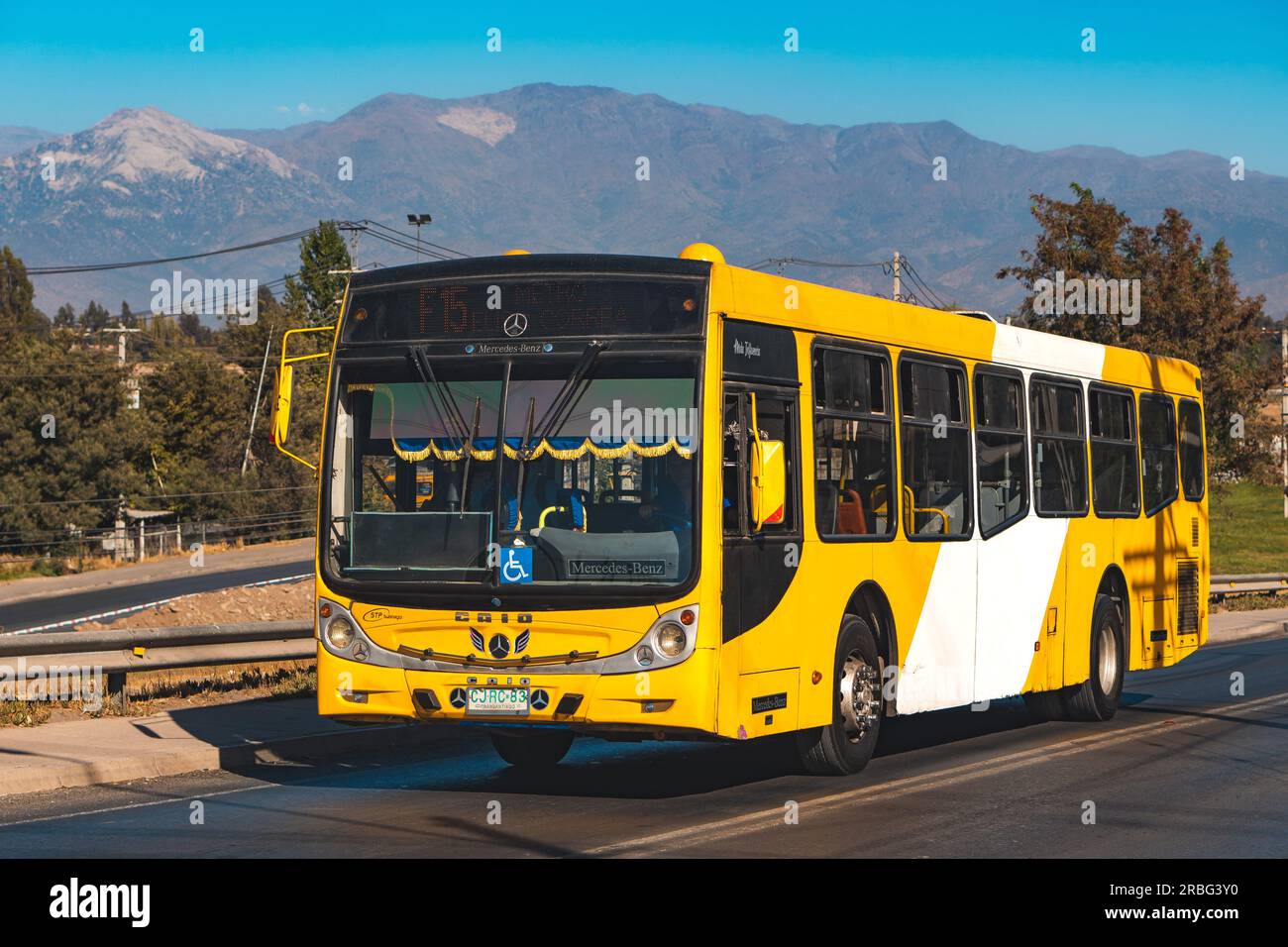 Santiago, Chile - April 04 2023: A public transport Transantiago, or ...