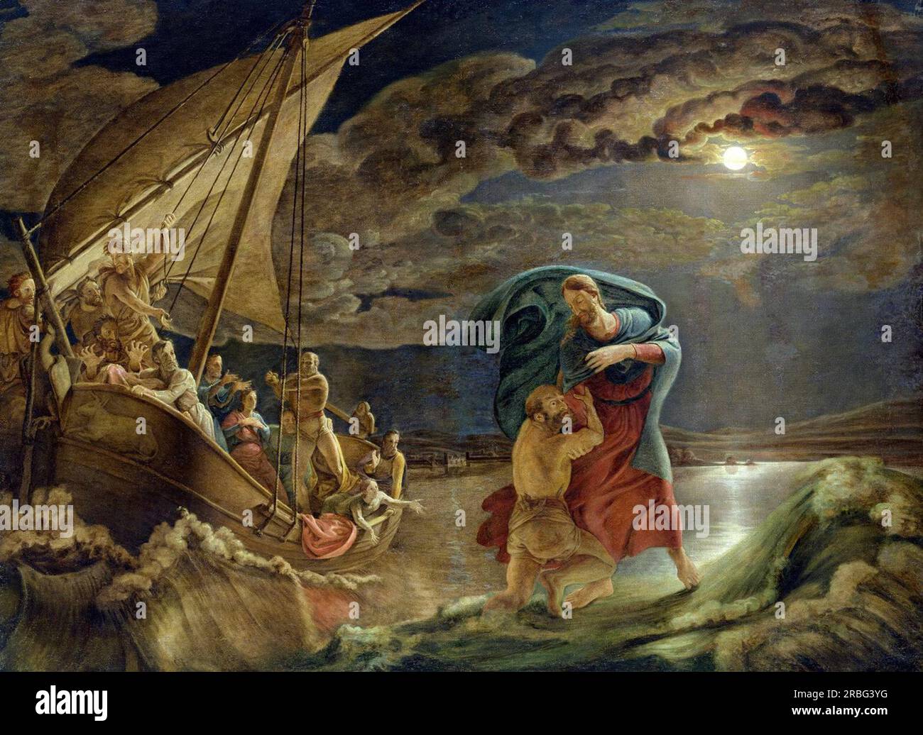Peter Walks on Water 1806 by Philipp Otto Runge Stock Photo - Alamy