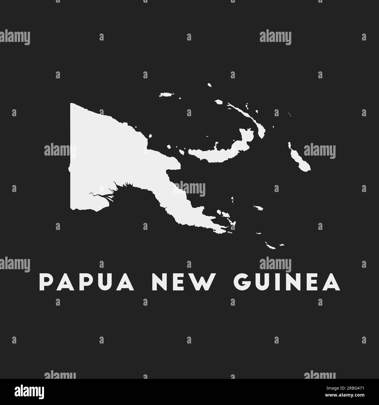 Papua New Guinea icon. Country map on dark background. Stylish Papua ...