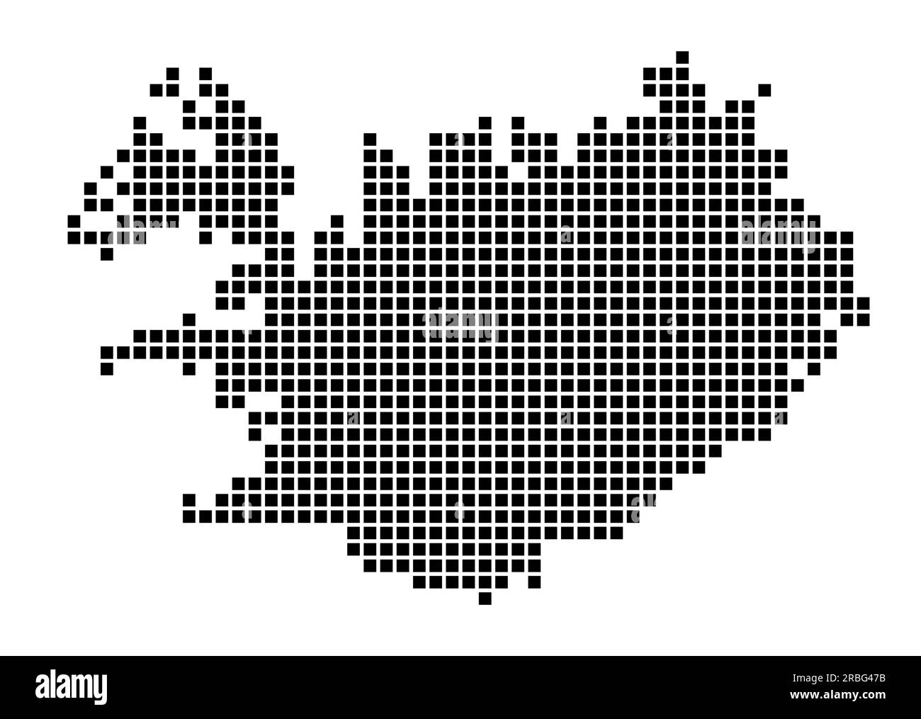 Iceland map. Map of Iceland in dotted style. Borders of the country ...
