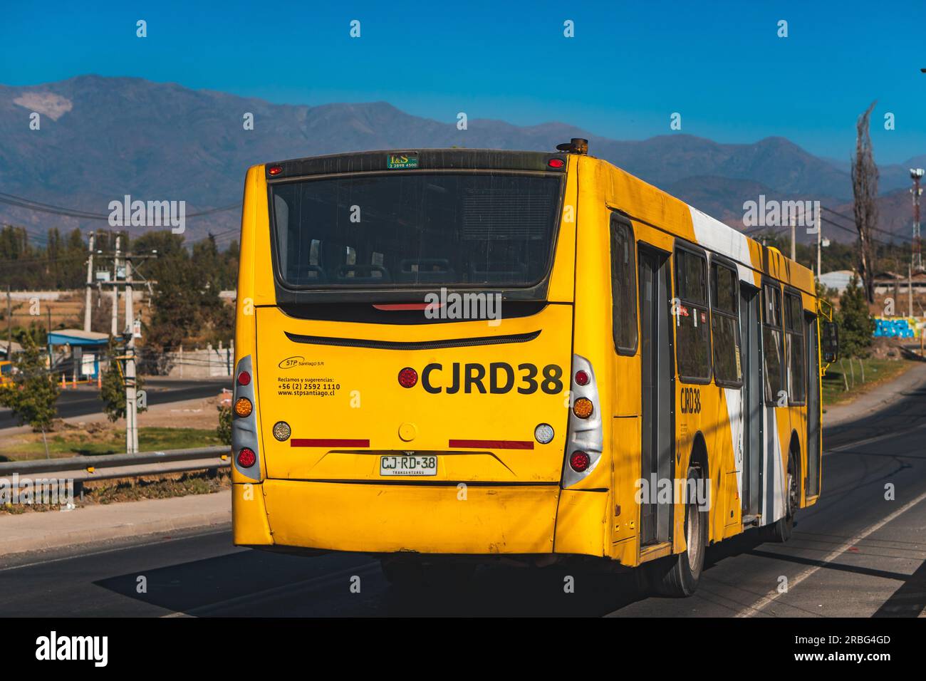 Santiago, Chile - April 04 2023: A public transport Transantiago, or ...