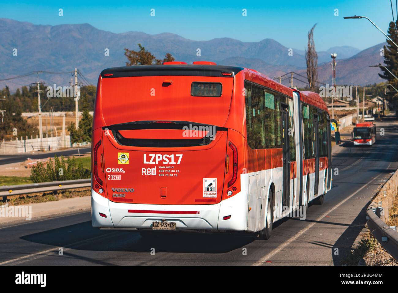 Santiago, Chile - April 04 2023: A public transport Transantiago, or ...