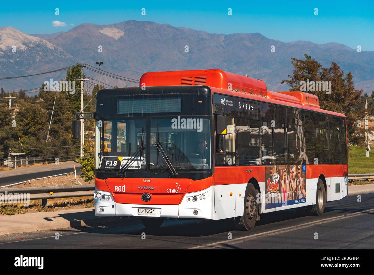 Santiago, Chile - April 04 2023: A public transport Transantiago, or ...