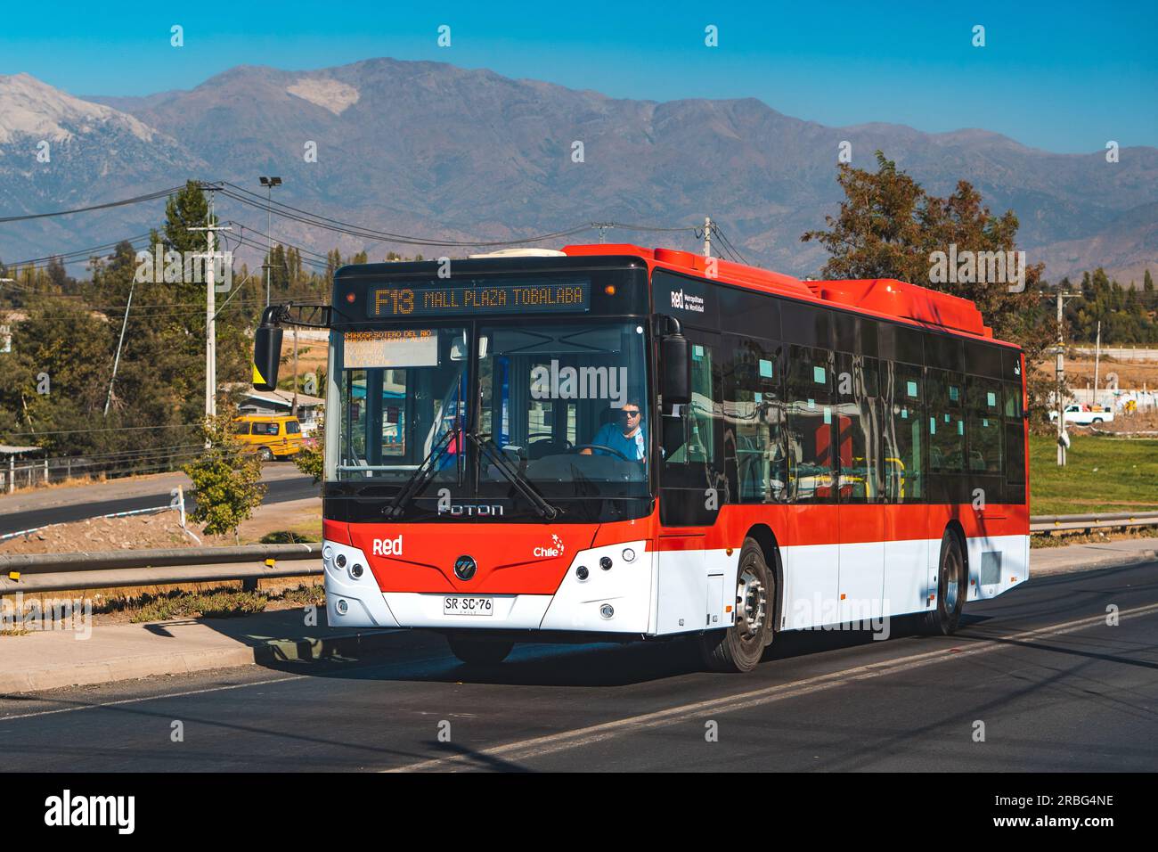 Santiago, Chile - April 04 2023: A public transport Transantiago, or ...