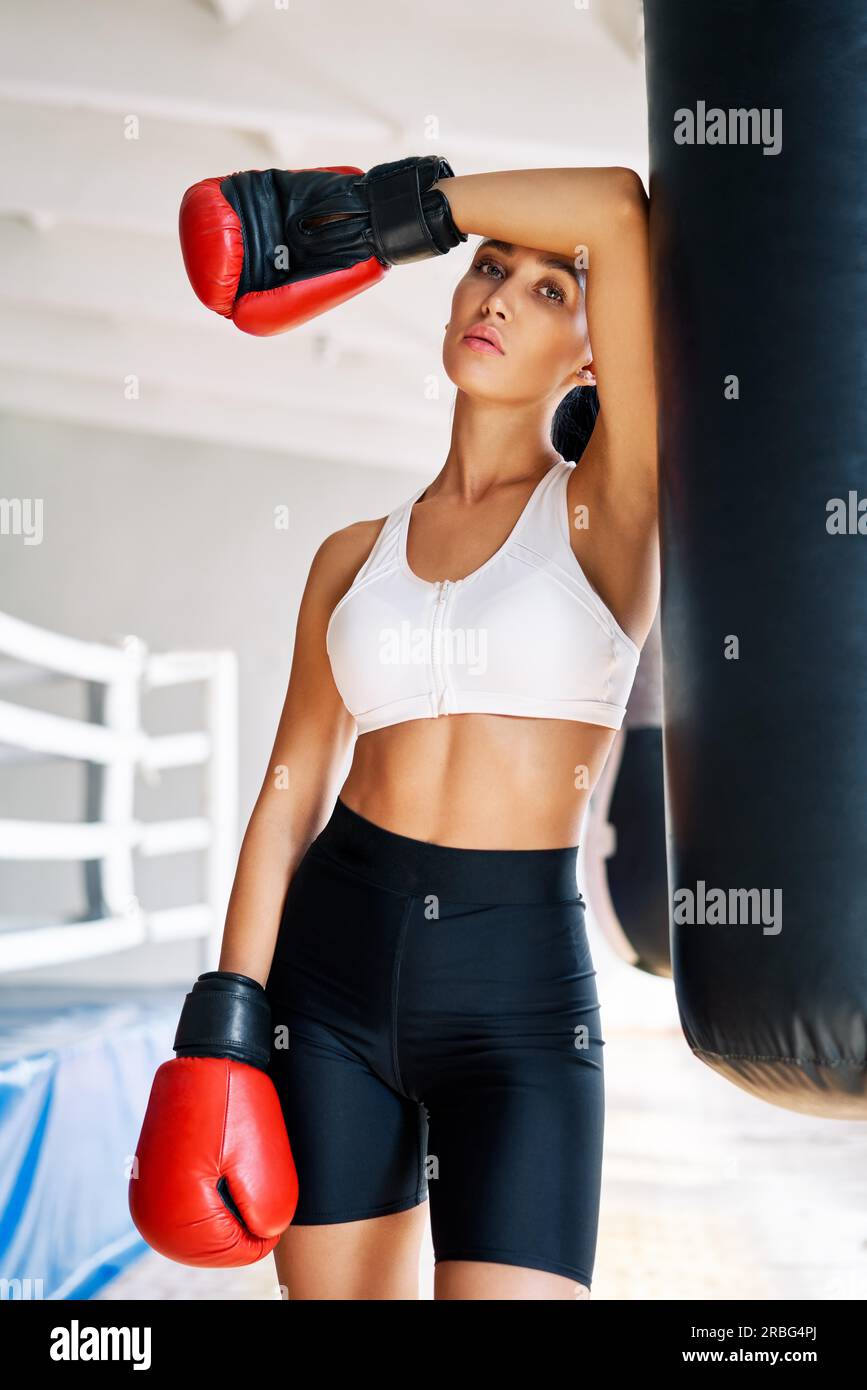 Tired sportsman in boxing hi-res stock photography and images - Alamy