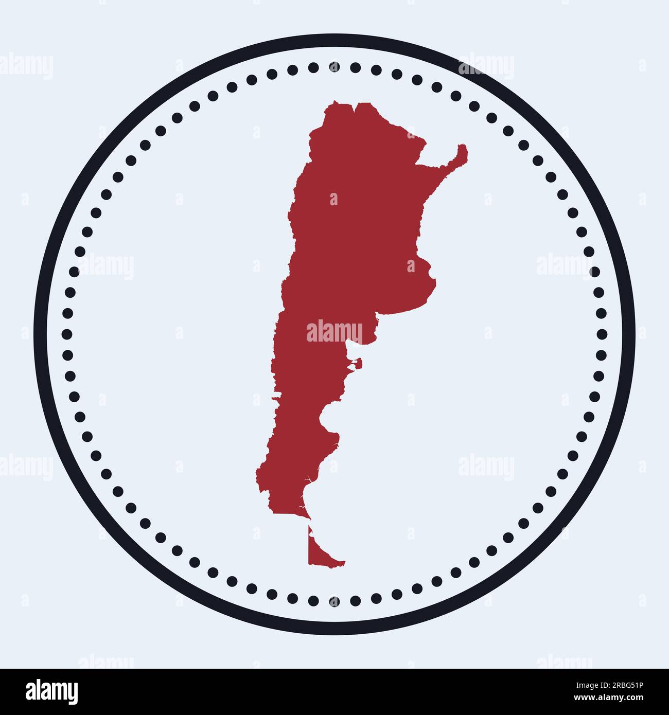 Argentina round stamp. Round logo with country map and title. Stylish ...