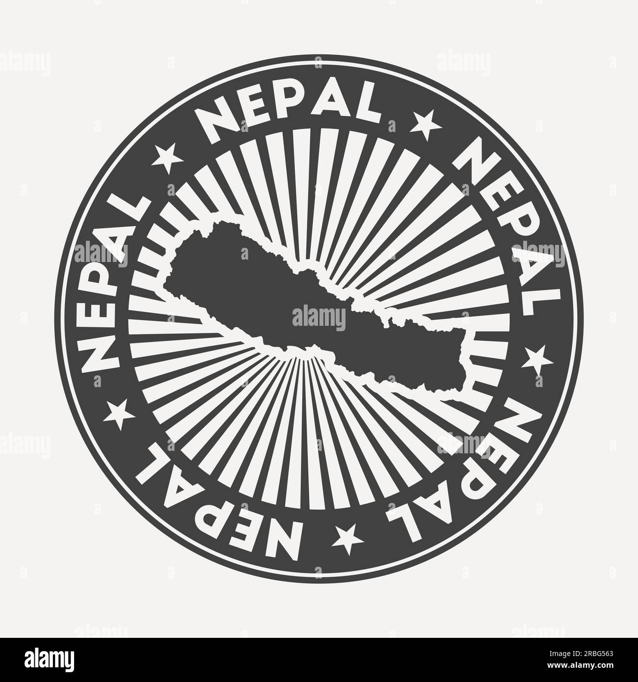 Nepal round logo. Vintage travel badge with the circular name and map ...