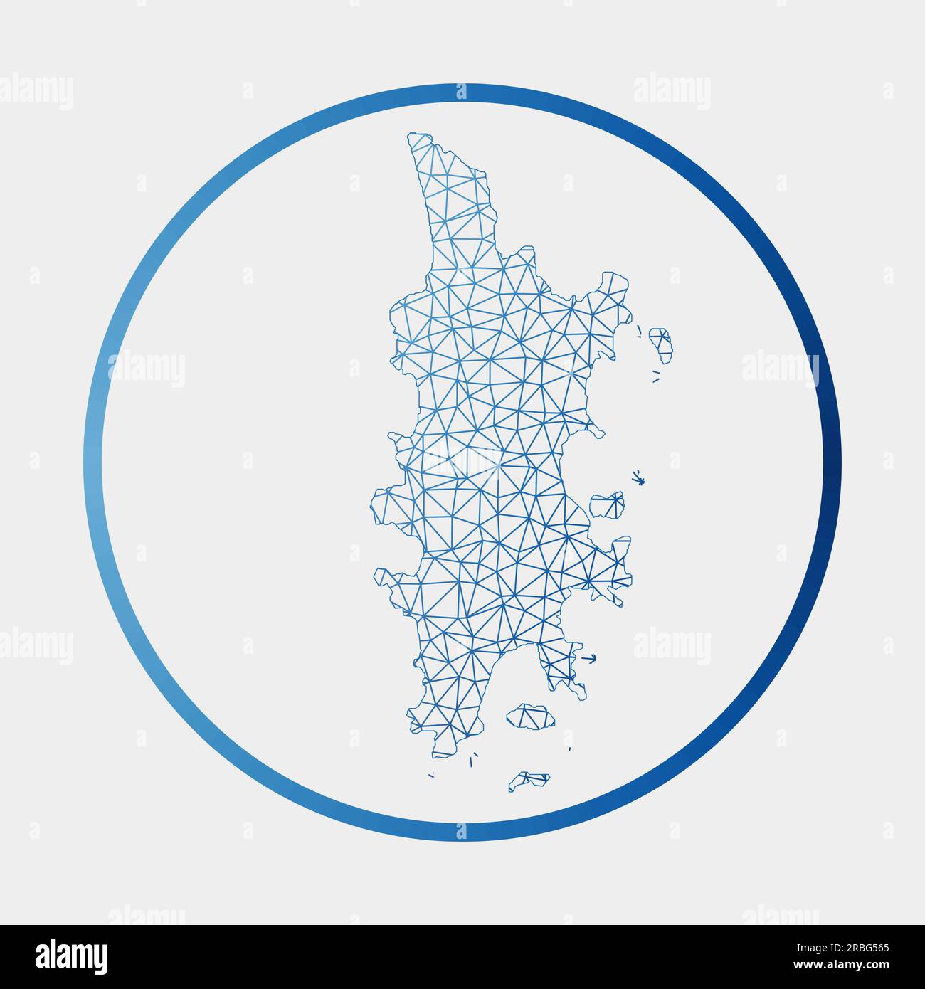 Phuket icon. Network map of the island. Round Phuket sign with gradient ...