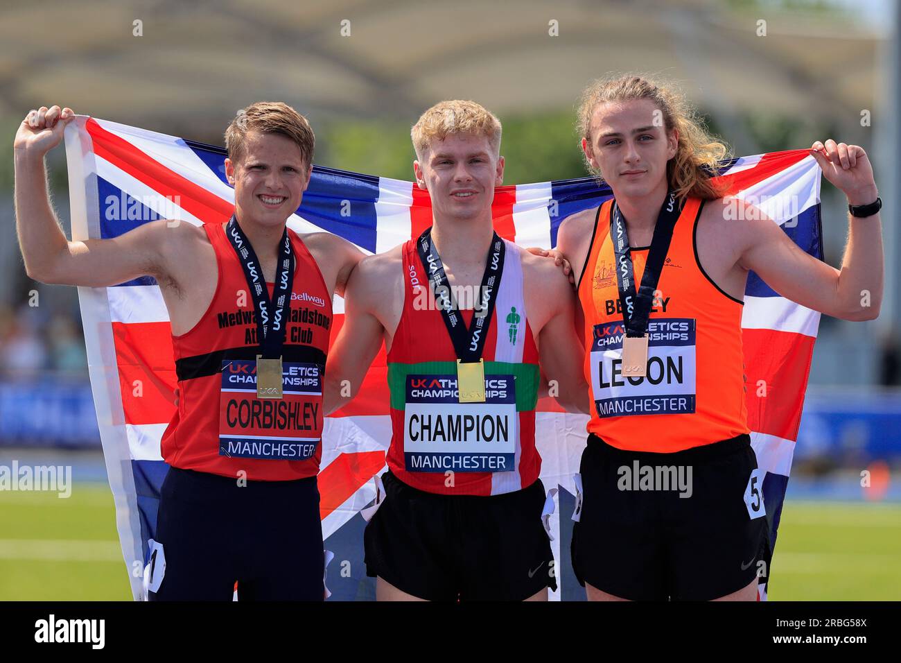 Christopher Snook with his gold medal for the 5000m walk with Cameron ...