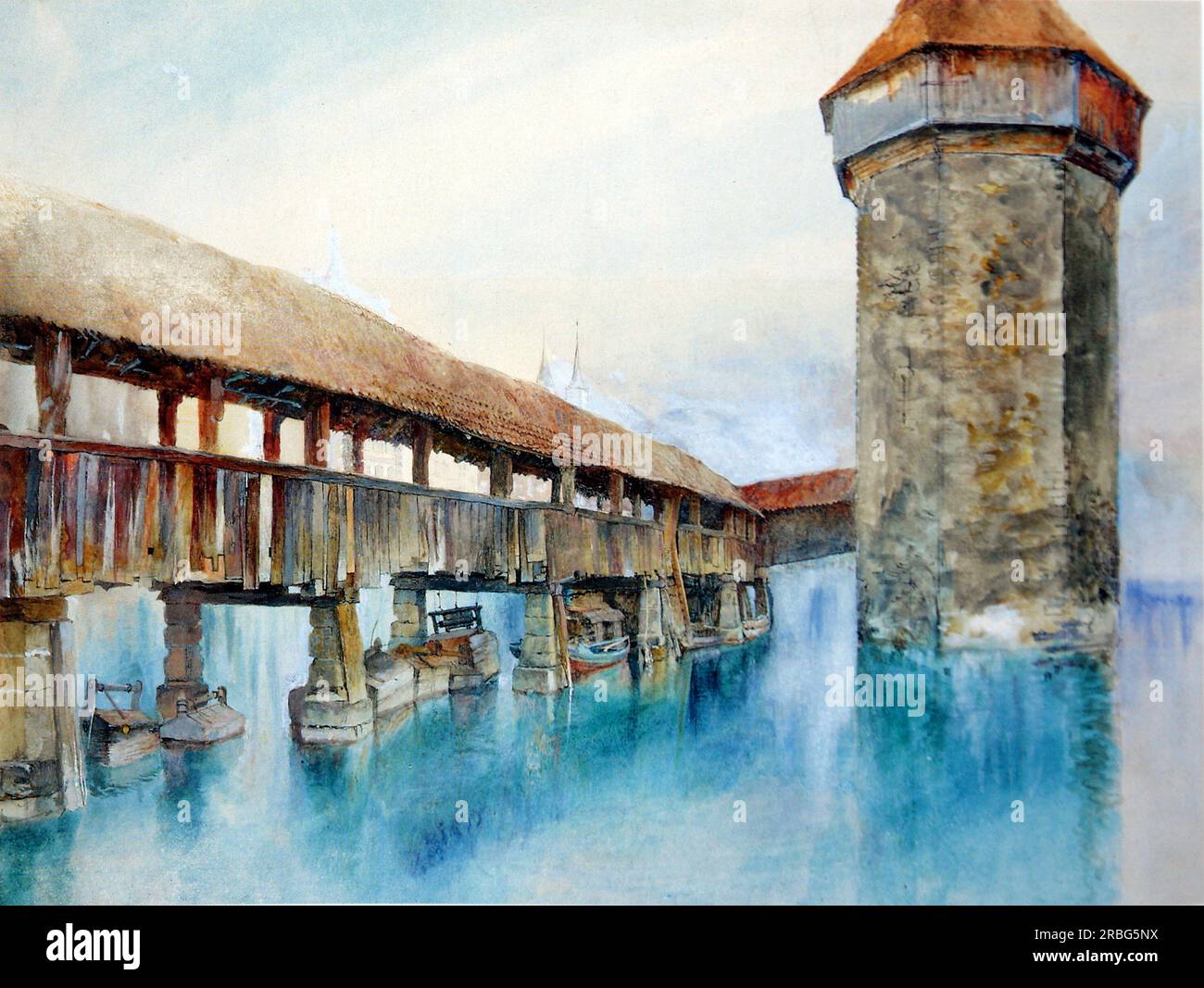 The Kapellbrücke, Lucerne 1861 by John Ruskin Stock Photo - Alamy
