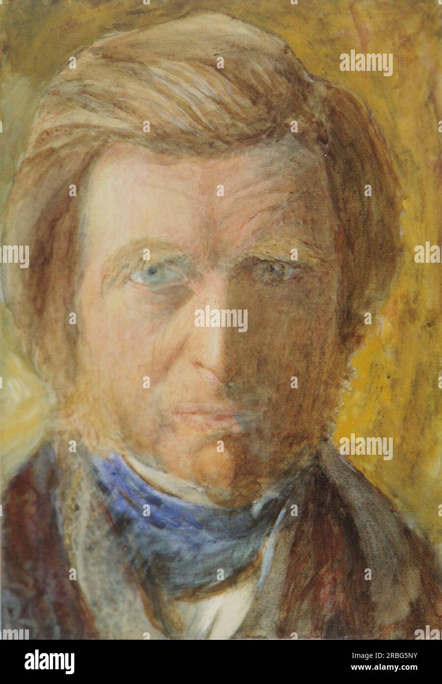 Self Portrait with Blue Neckcloth 1873 by John Ruskin Stock Photo - Alamy