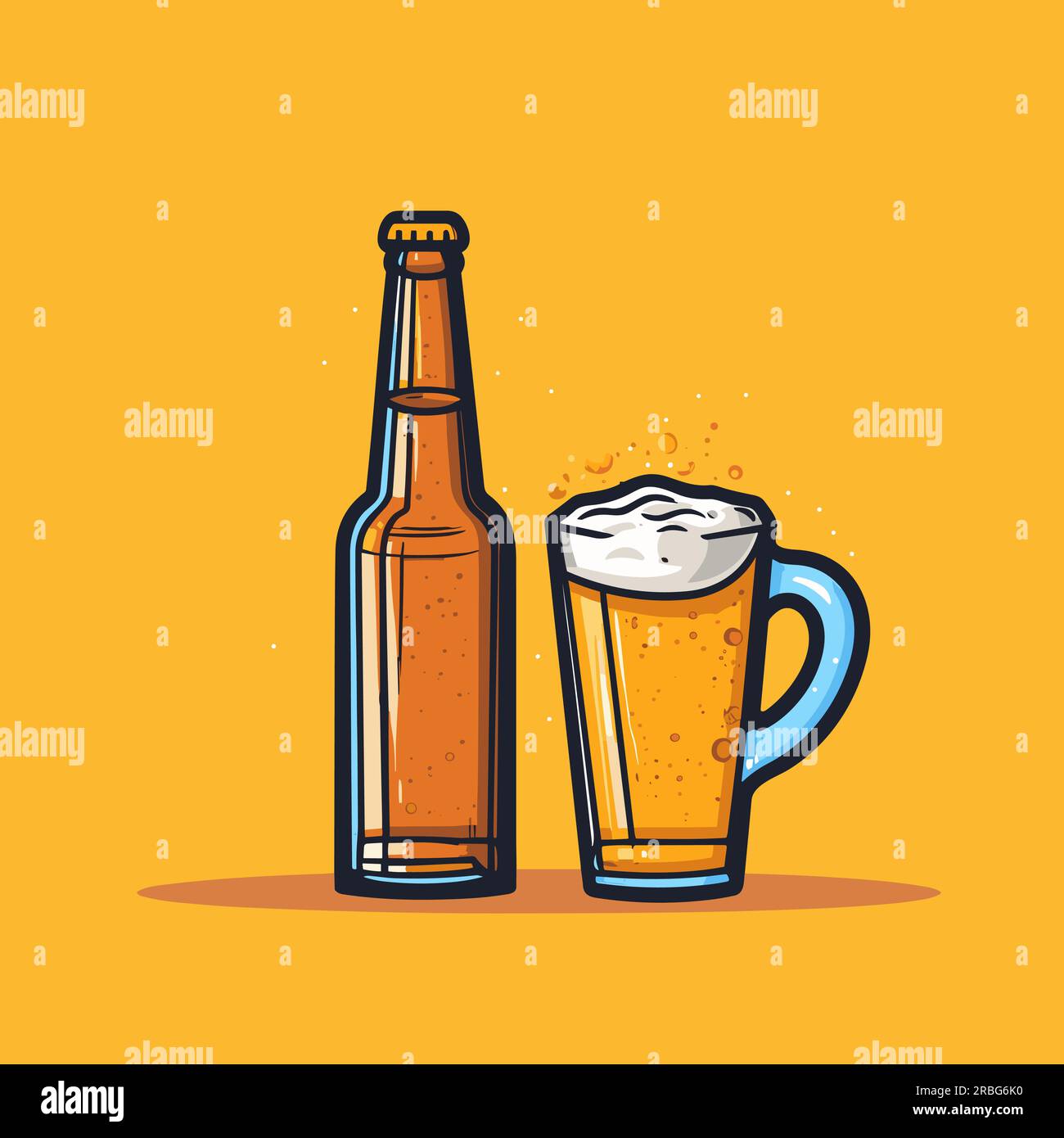 Beer. Beer hand-drawn comic illustration. Vector doodle style cartoon ...