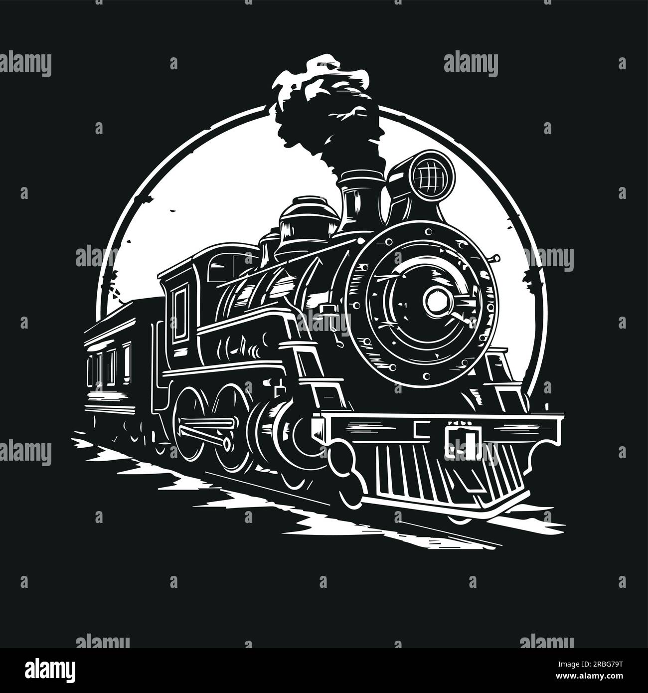 Old steam locomotive Stock Vector Image & Art - Alamy