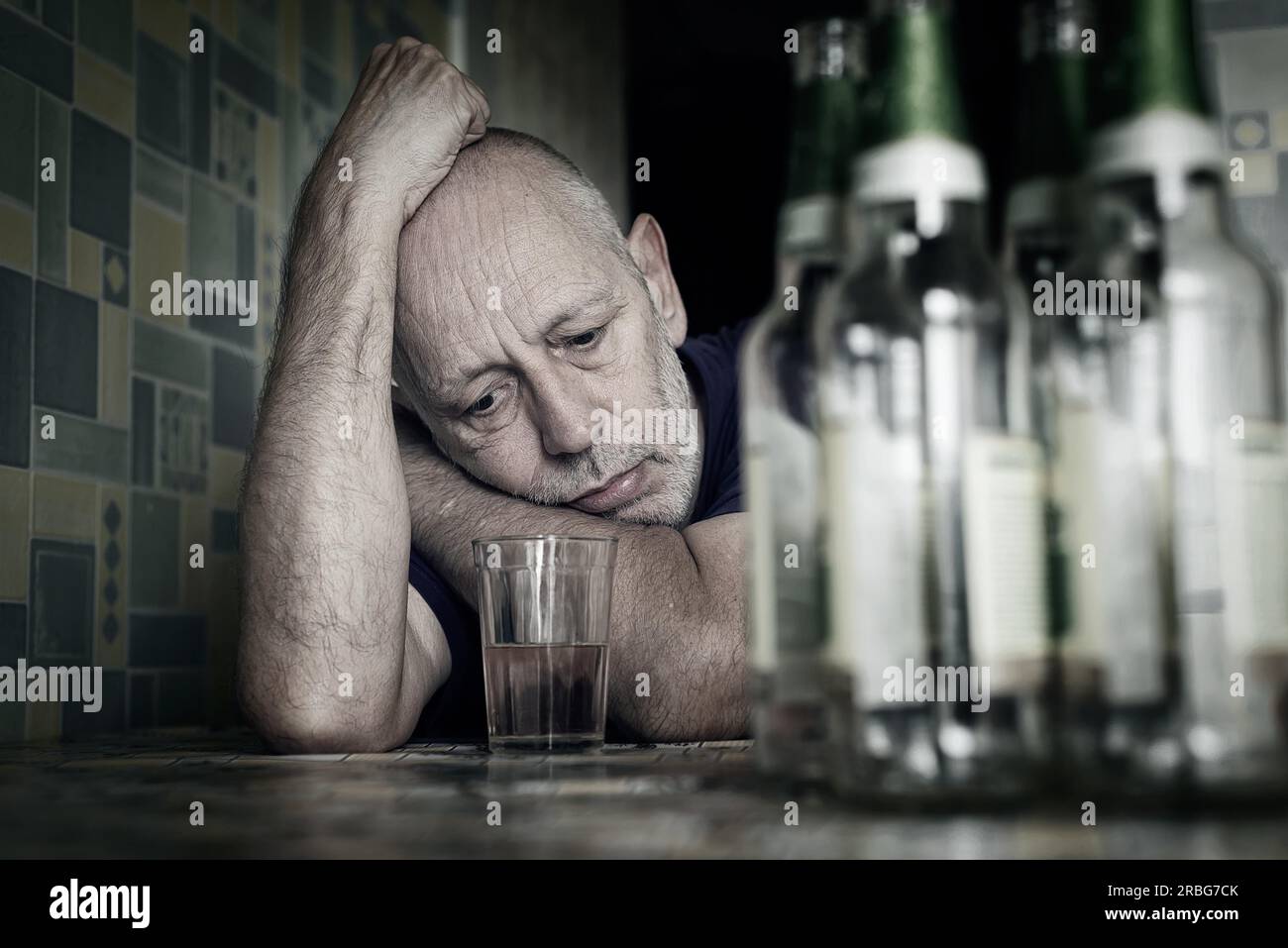 A desperate man falls into depression and becomes alcoholic and ...