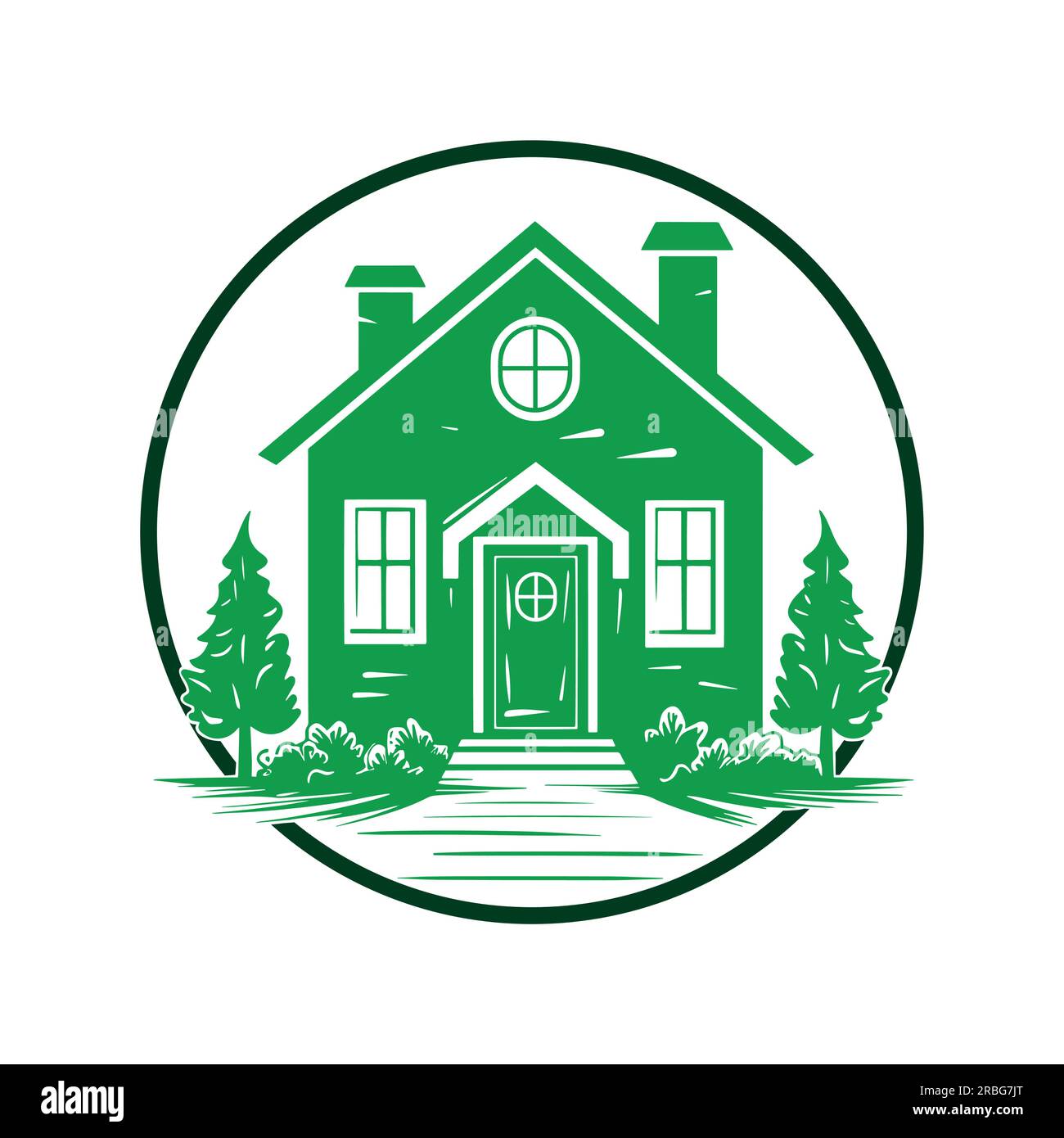 Vector logo with a house Stock Vector Image & Art - Alamy