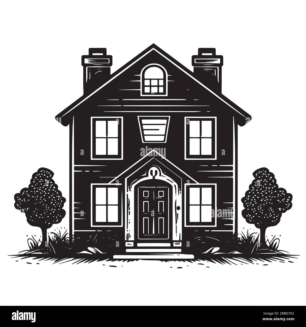 Two story house vector vectors hi-res stock photography and images - Alamy