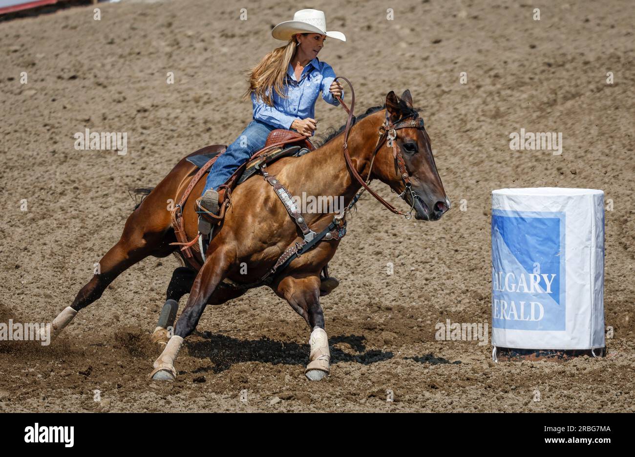 Calgary, Canada. 09th July, 2023. Kassie Mowry, of Dublin, Texas ...