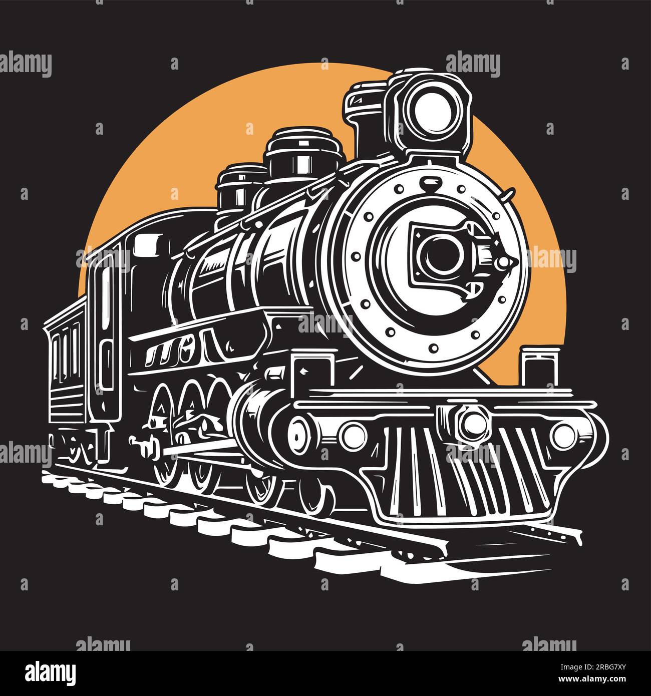 Old steam locomotive Stock Vector Image & Art - Alamy