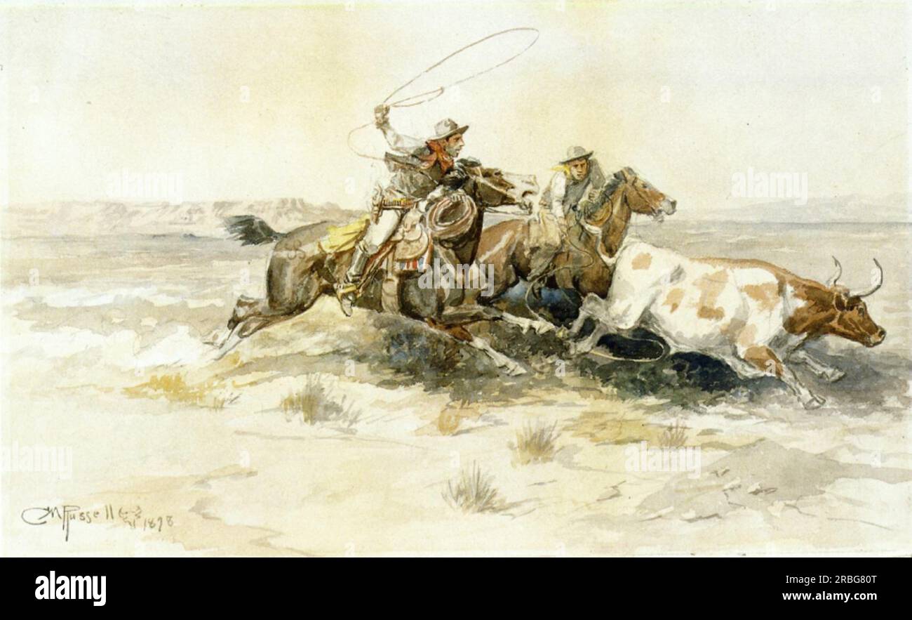 Charles russell cow camp hi-res stock photography and images - Alamy