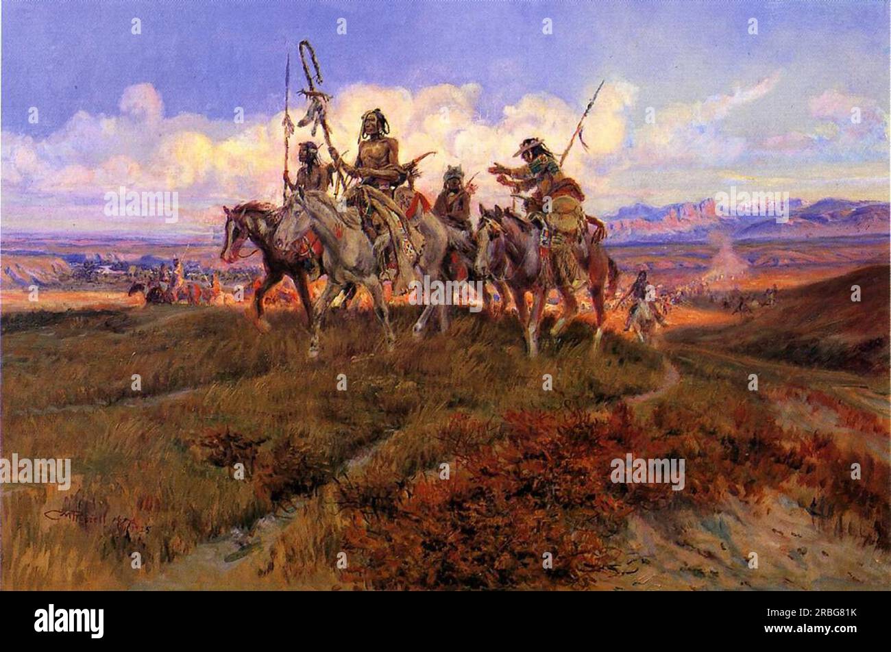 The Wolfmen 1925 by Charles M. Russell Stock Photo - Alamy