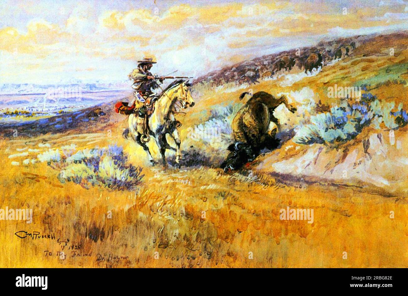 Meat for Wagons 1925 by Charles M. Russell Stock Photo - Alamy