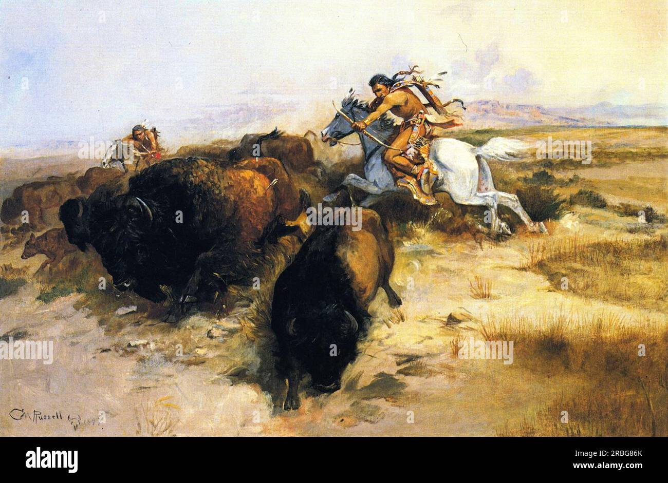 Buffalo hunt historical hi-res stock photography and images - Alamy