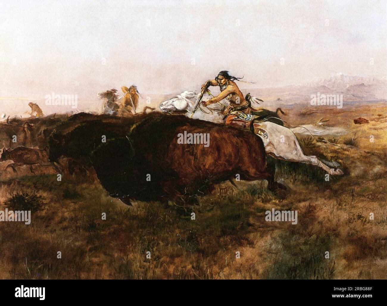 Charles m russell buffalo hunt hi-res stock photography and images - Alamy