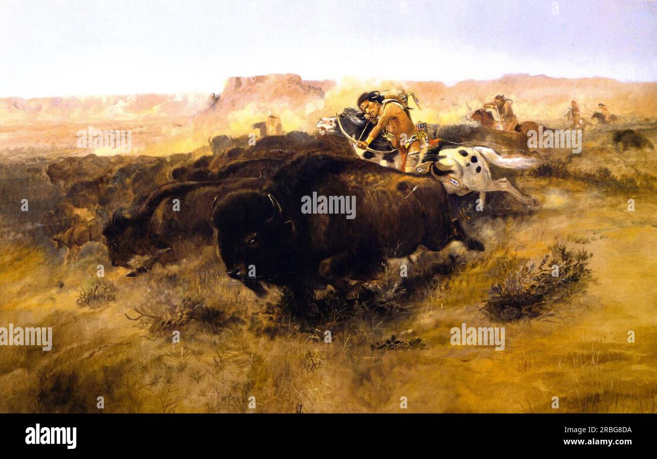 Buffalo hunt historical hi-res stock photography and images - Alamy