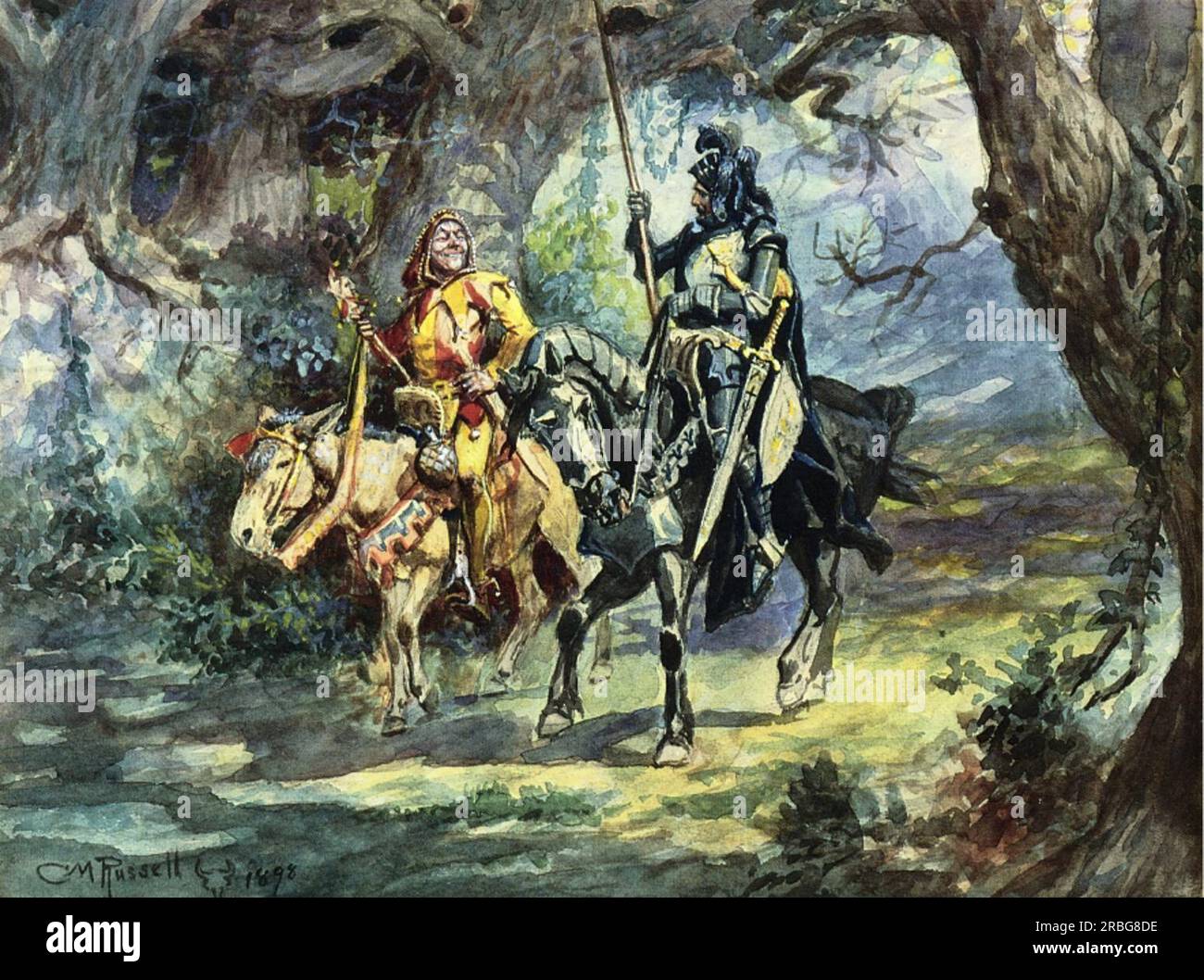 Knight and Jester 1896 by Charles M. Russell Stock Photo - Alamy