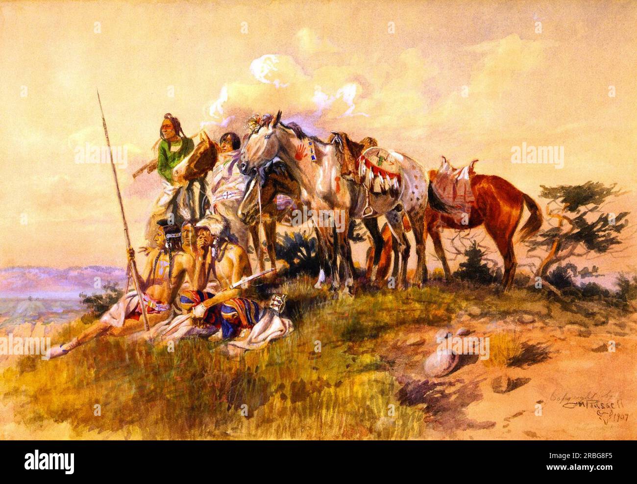 Native american smoke signal hi-res stock photography and images - Alamy