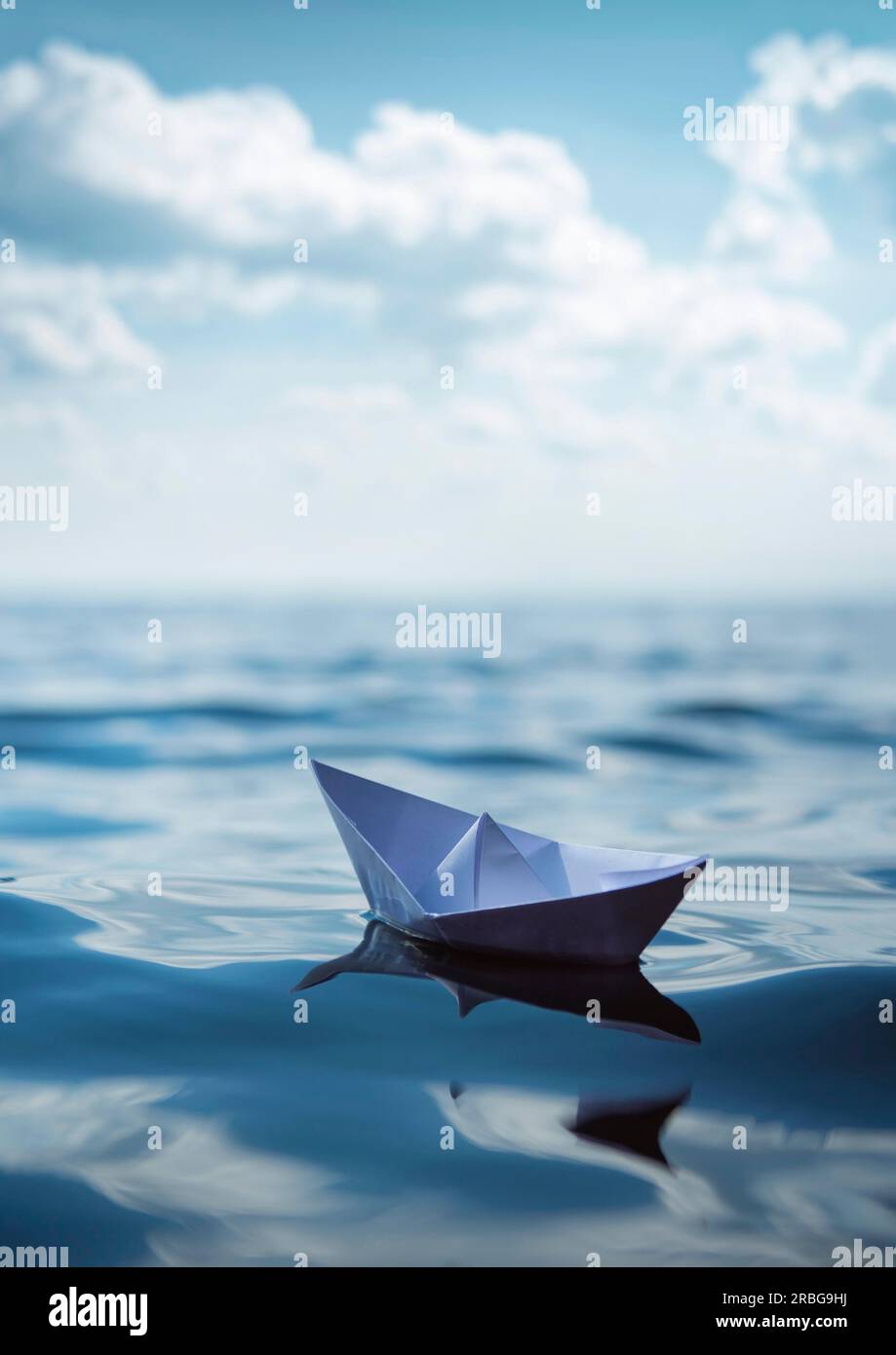 Folded paper boat hi-res stock photography and images - Alamy