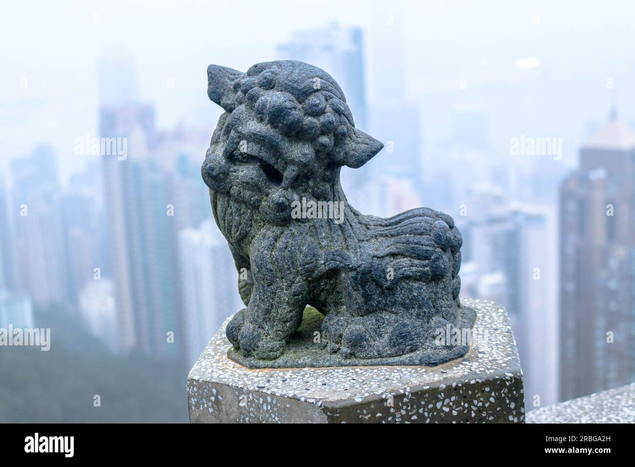 Lion statue at Victoria Peak in Hong Kong, China Stock Photo - Alamy