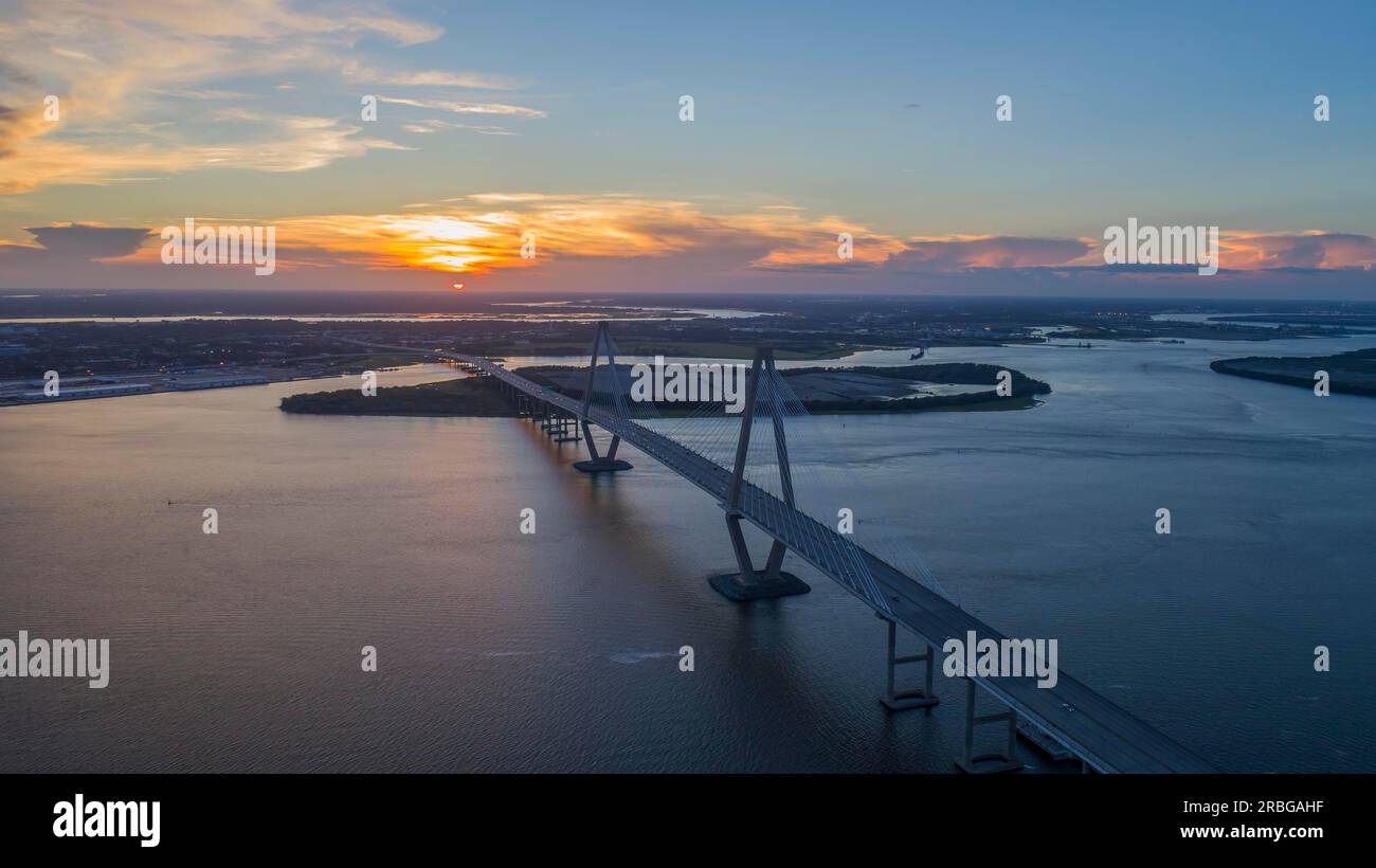 The Arthur Ravenel Jr. Bridge over the Cooper River in South Carolina ...
