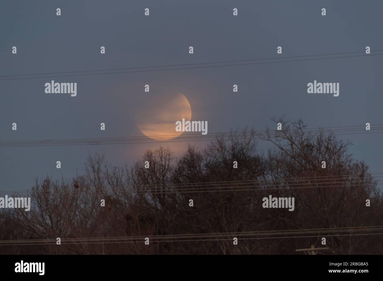 Scenic reflection of sunlight from the moon in lunar eclipse on 31 ...
