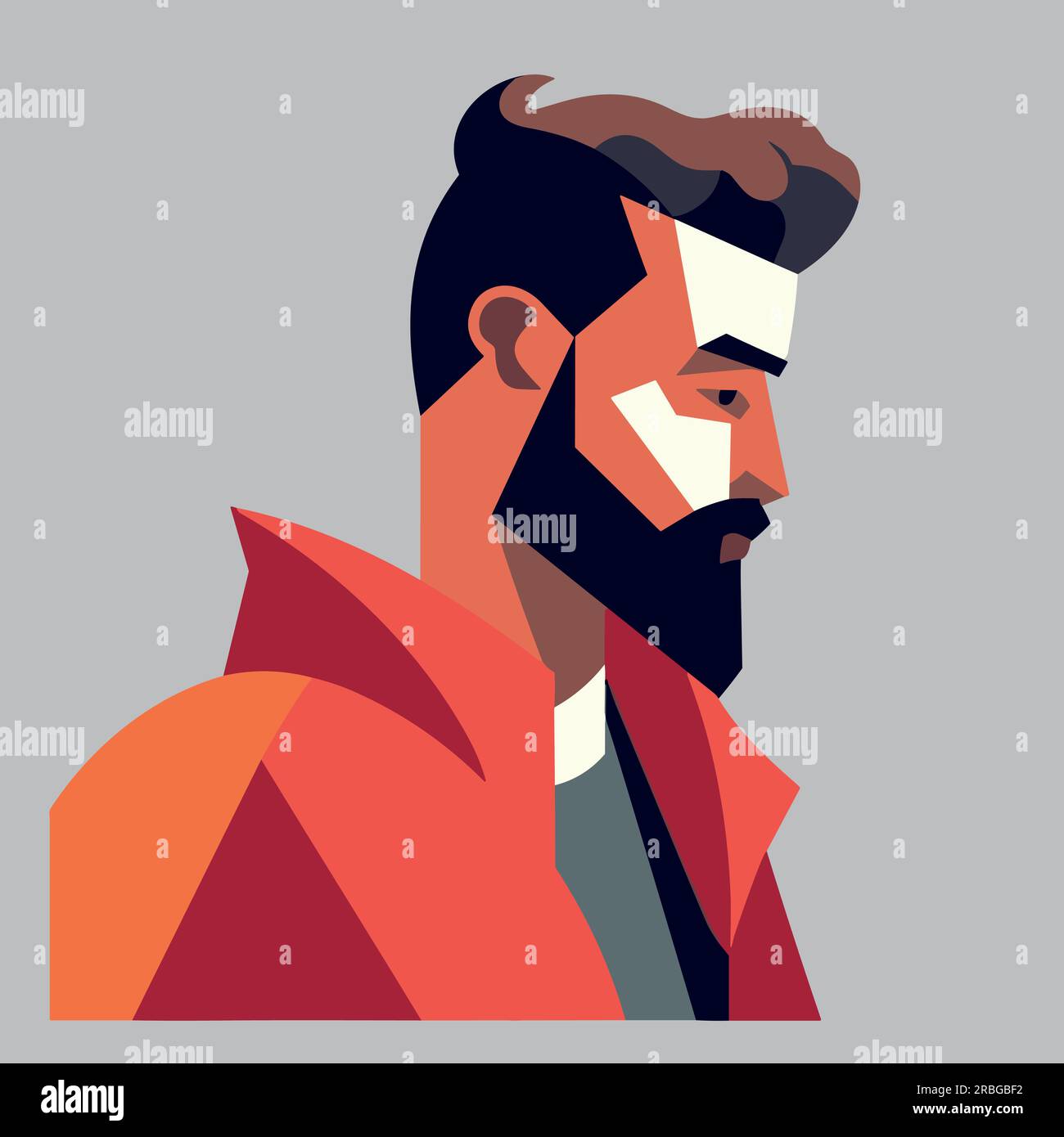 Men beard face side view vector illustration Stock Vector Image & Art ...