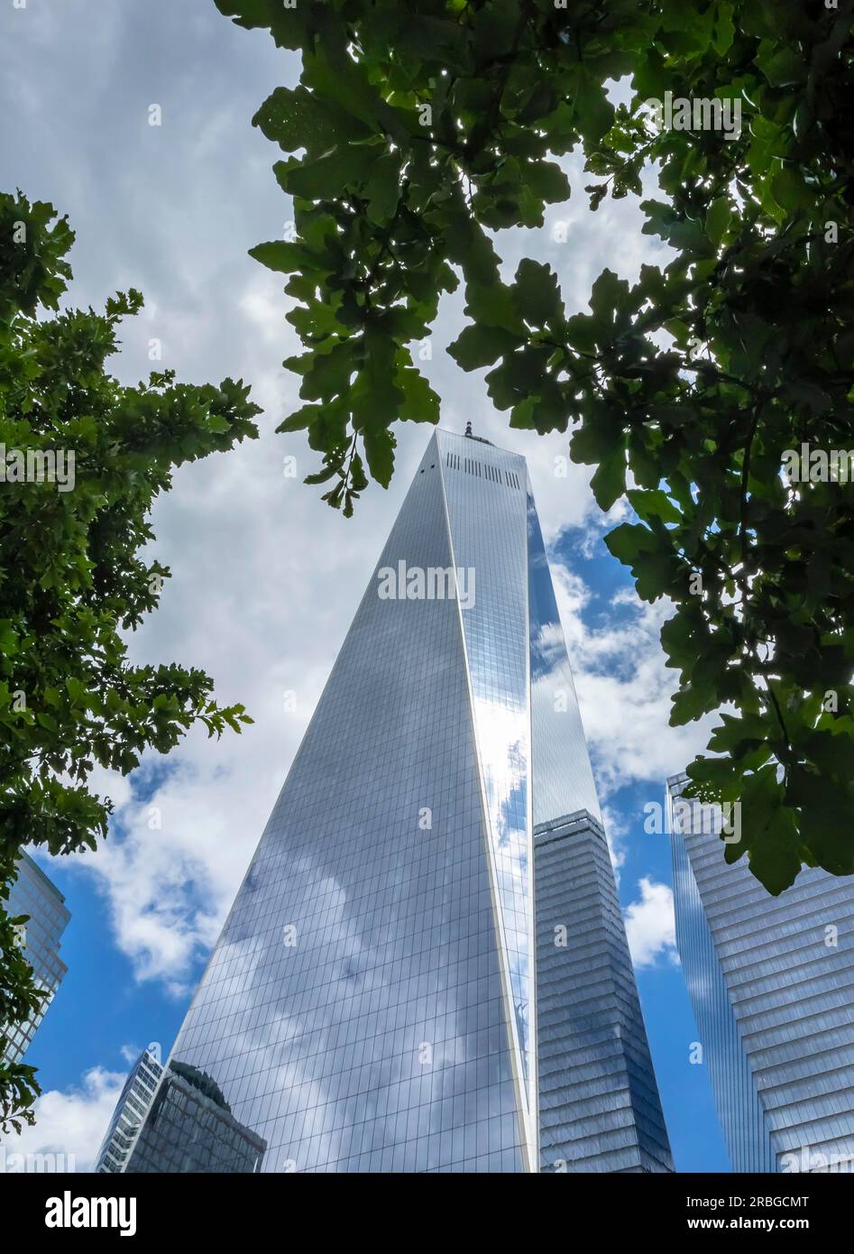 Views of the World Trade Center and Freedom Tower in downtown New York ...