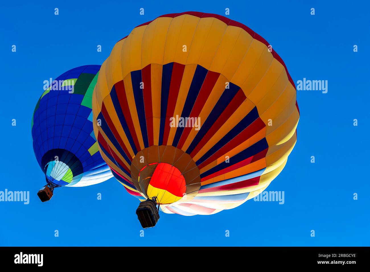 Fans enjoy a balloon launch at a local festival Stock Photo - Alamy