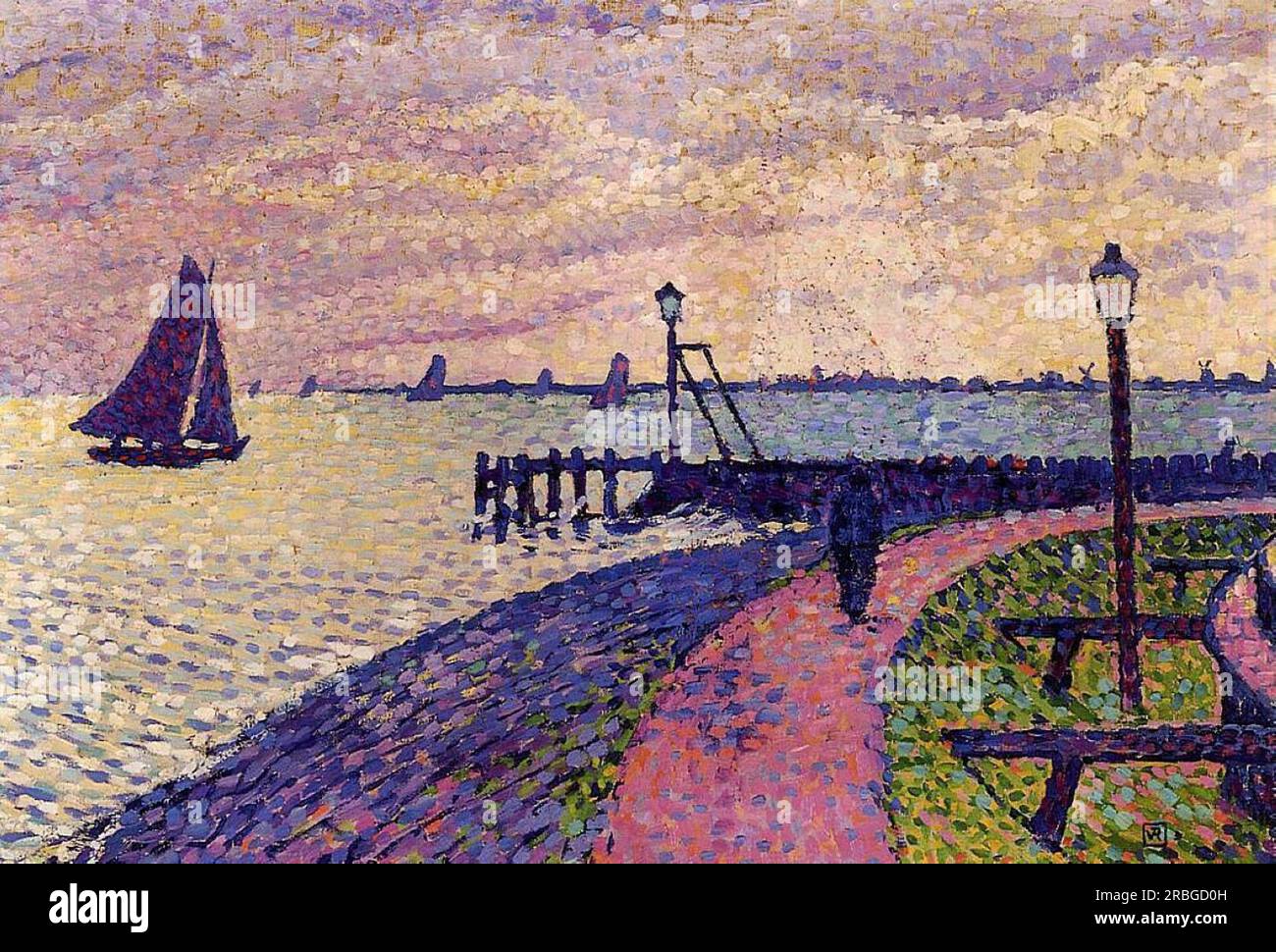 Port Entrance at Volendam 1896 by Theo van Rysselberghe Stock Photo - Alamy