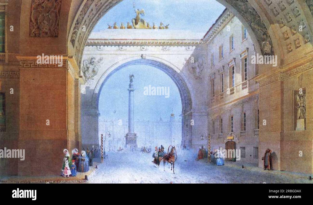 The Arch of the General Headquarters Building 1830 by Vasily Sadovnikov ...