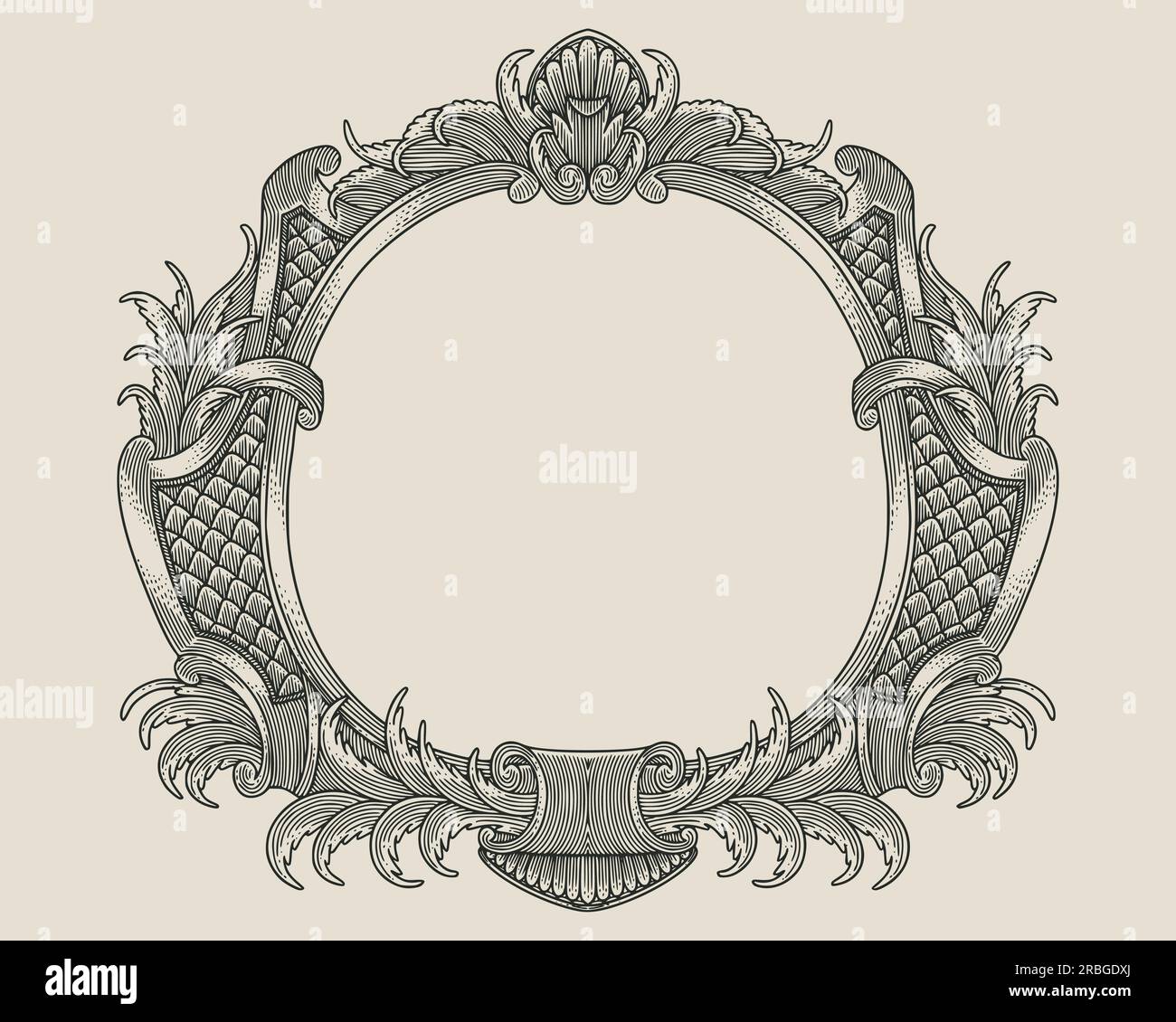 antique engraving frame, vector vintage illustration Stock Vector Image ...
