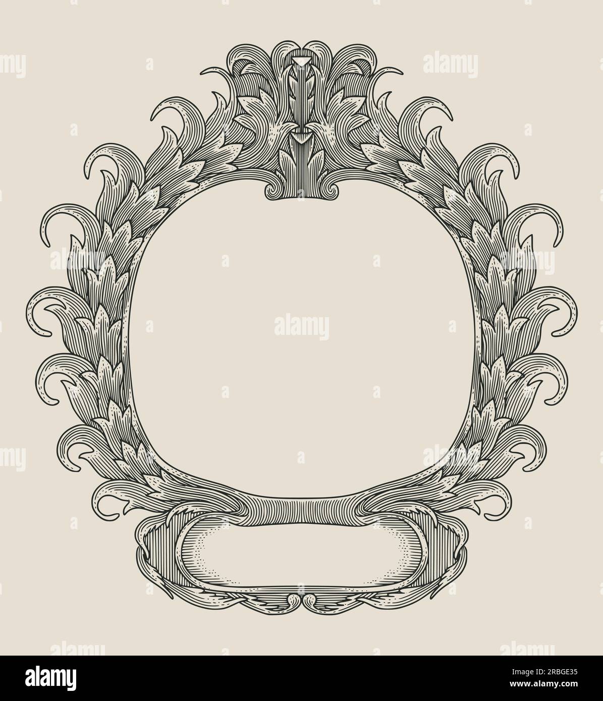 antique engraving frame, vector vintage illustration Stock Vector Image ...